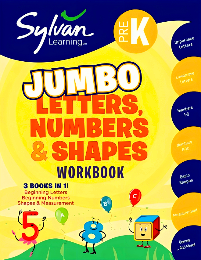 Pre-K Letters, Numbers & Shapes Jumbo Workbook – BookXcess