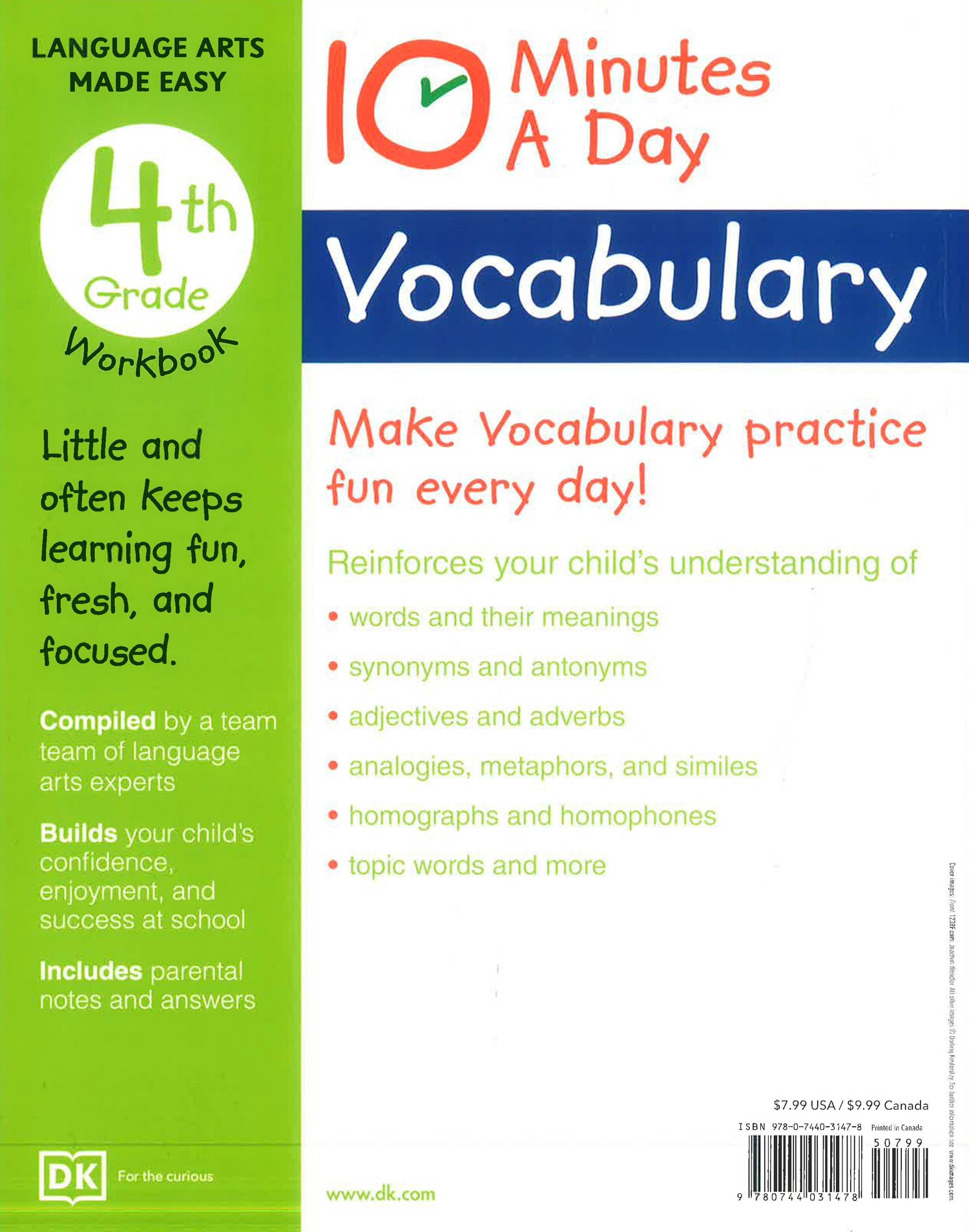 10 Minutes A Day Vocabulary, 4th Grade – BookXcess