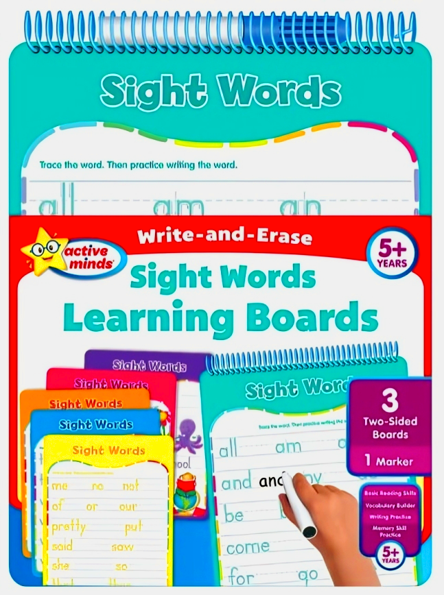 Active Minds Write-and-Erase: Sight Words Learning Boards Ages 5 ...