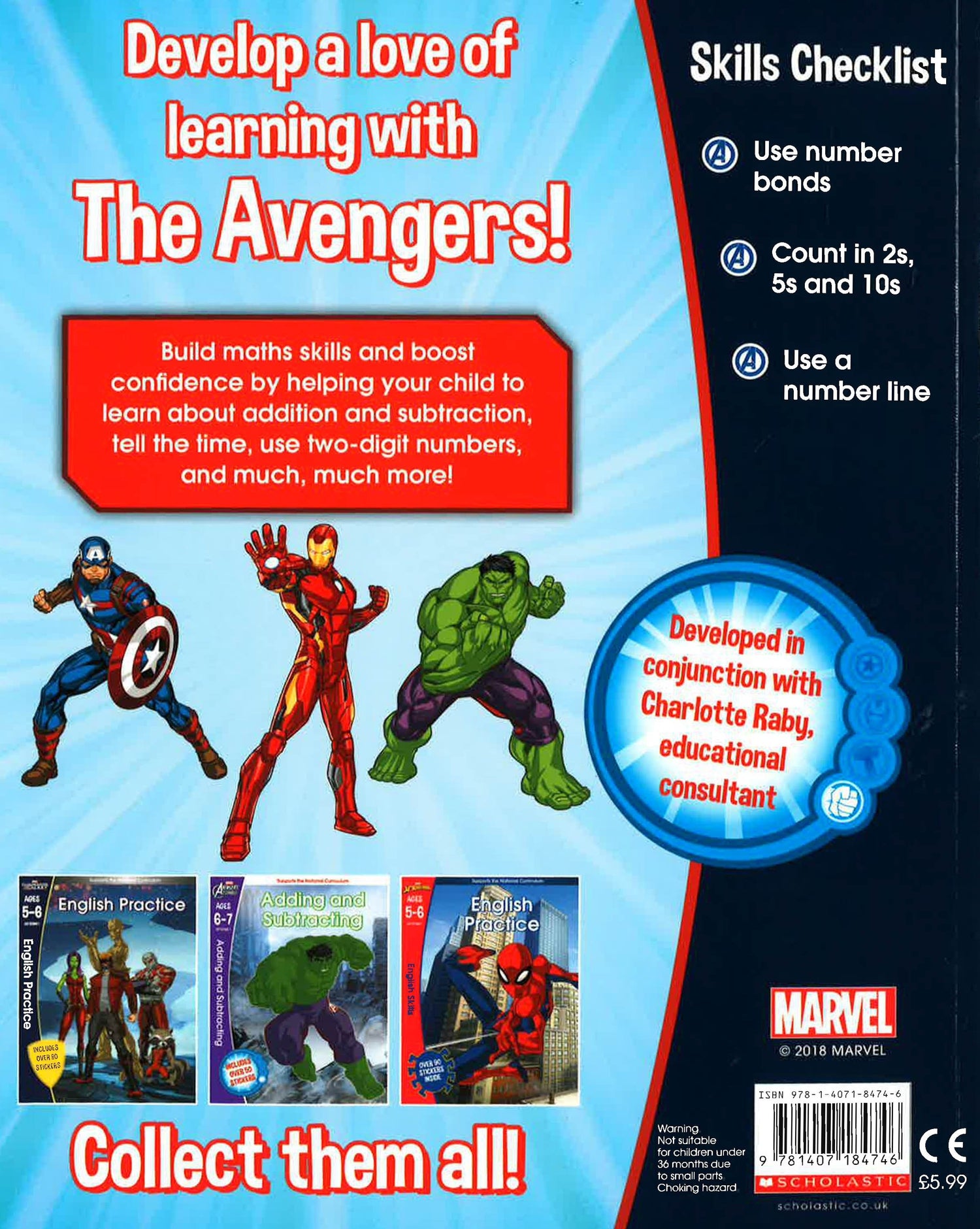 Marvel Learning: Avengers - Math Skill Ages 5-6 – BookXcess