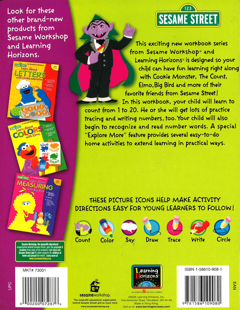 Learn About Counting With The Count (Sesame Street, Educational Workbo ...
