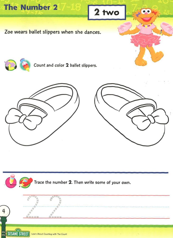 Learn About Counting With The Count (Sesame Street, Educational Workbo ...