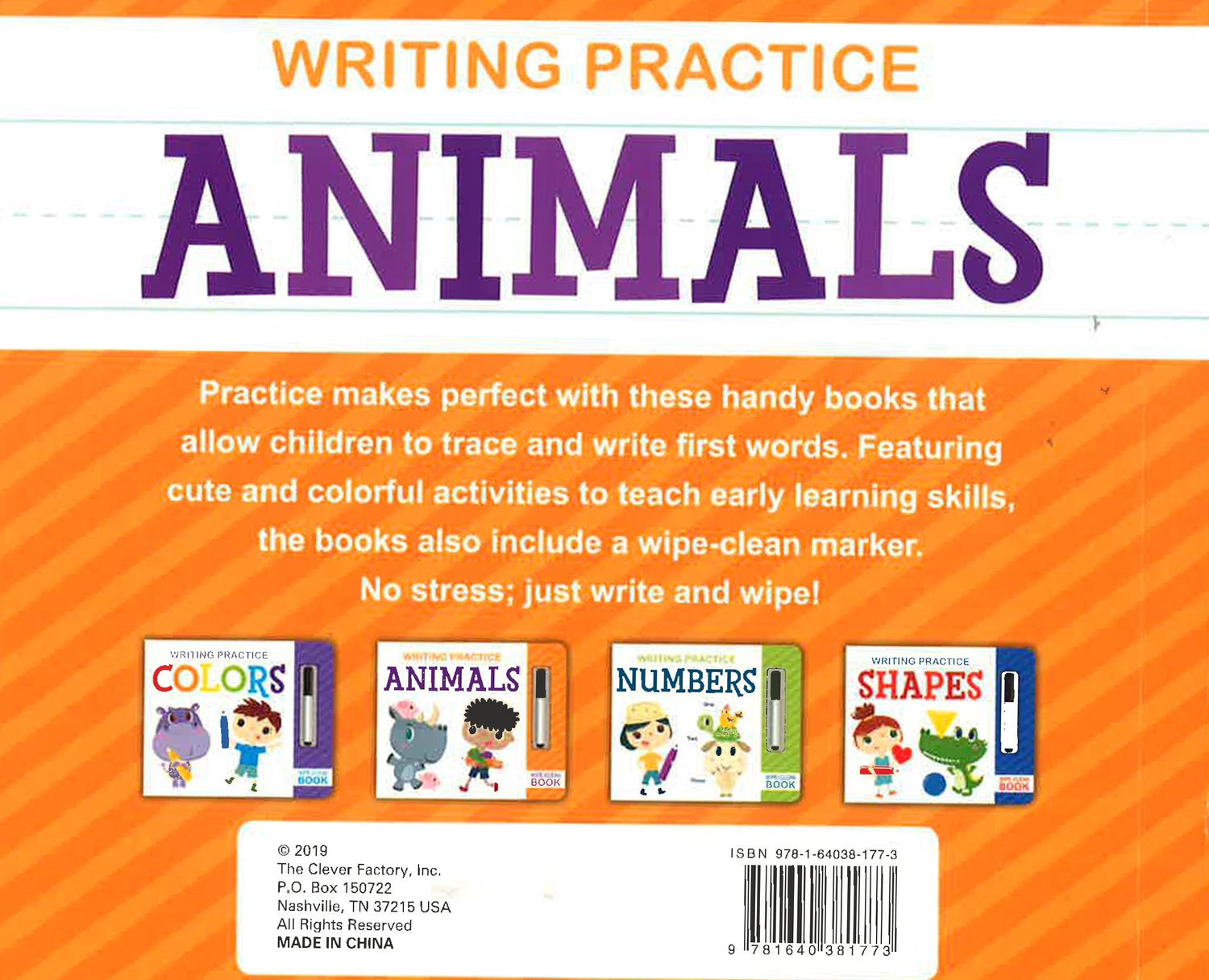 Writing Animals : Animals Wipe-Clean Book – BookXcess