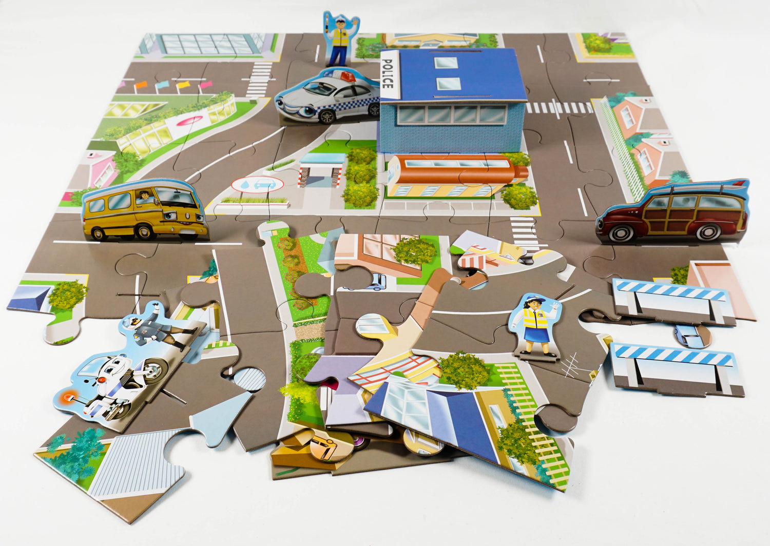Emergency Vehicles: Police Station 3D Floor Puzzle – BookXcess