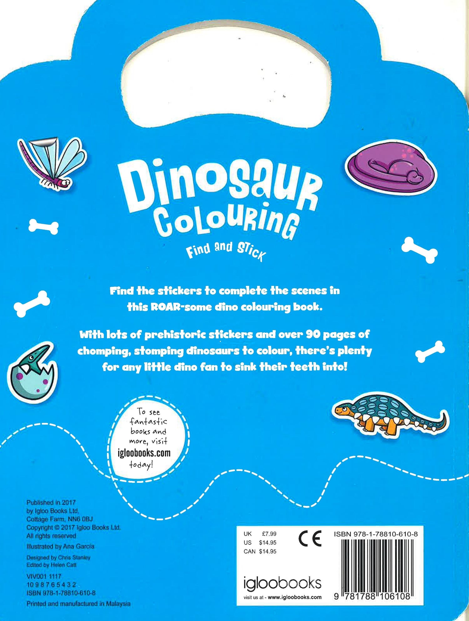 Ultimate Shaped Colouring: Dinosaur Colouring Find And Stick – BookXcess