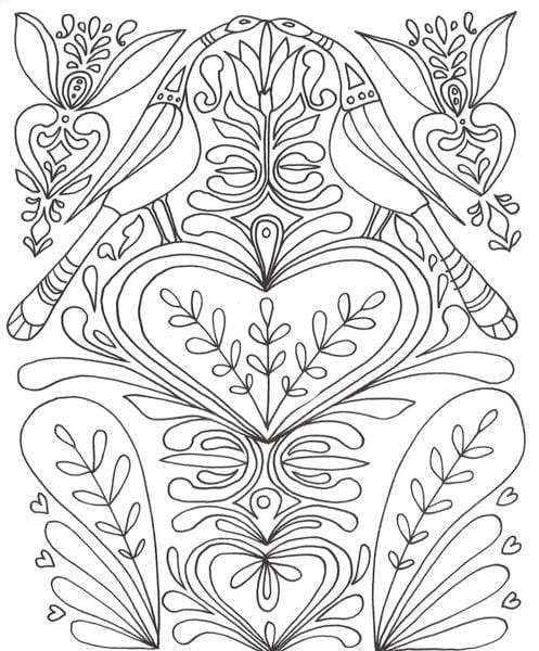 modern folk art coloring book