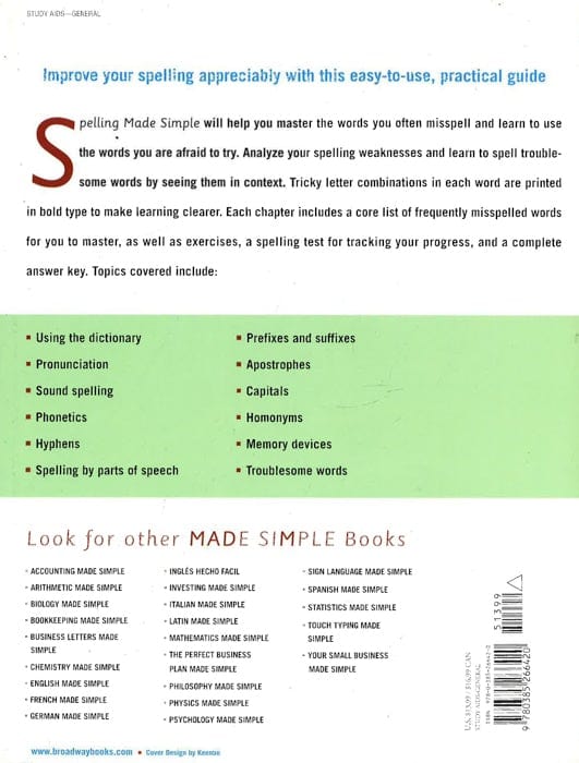 Spelling Made Simple: Improve Your Spelling With This Practical, Self ...